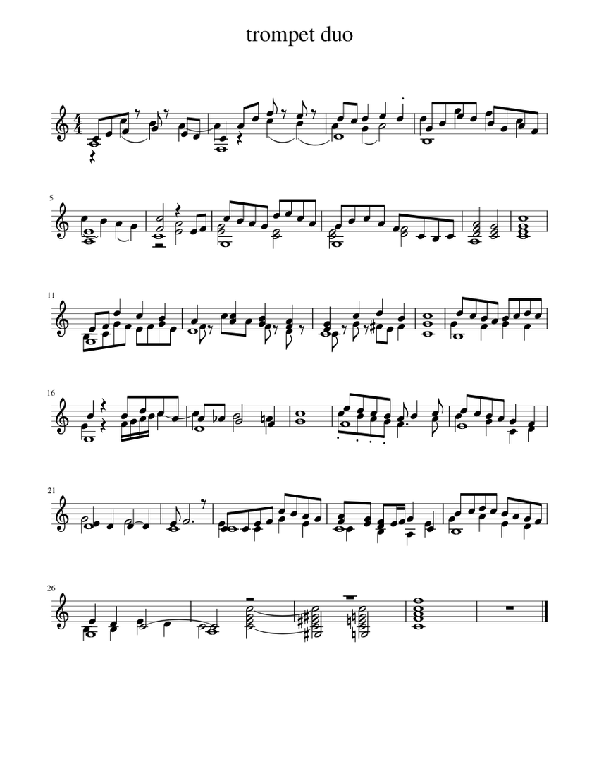 trompet_duo Sheet music for Trumpet in b-flat (Solo) | Musescore.com