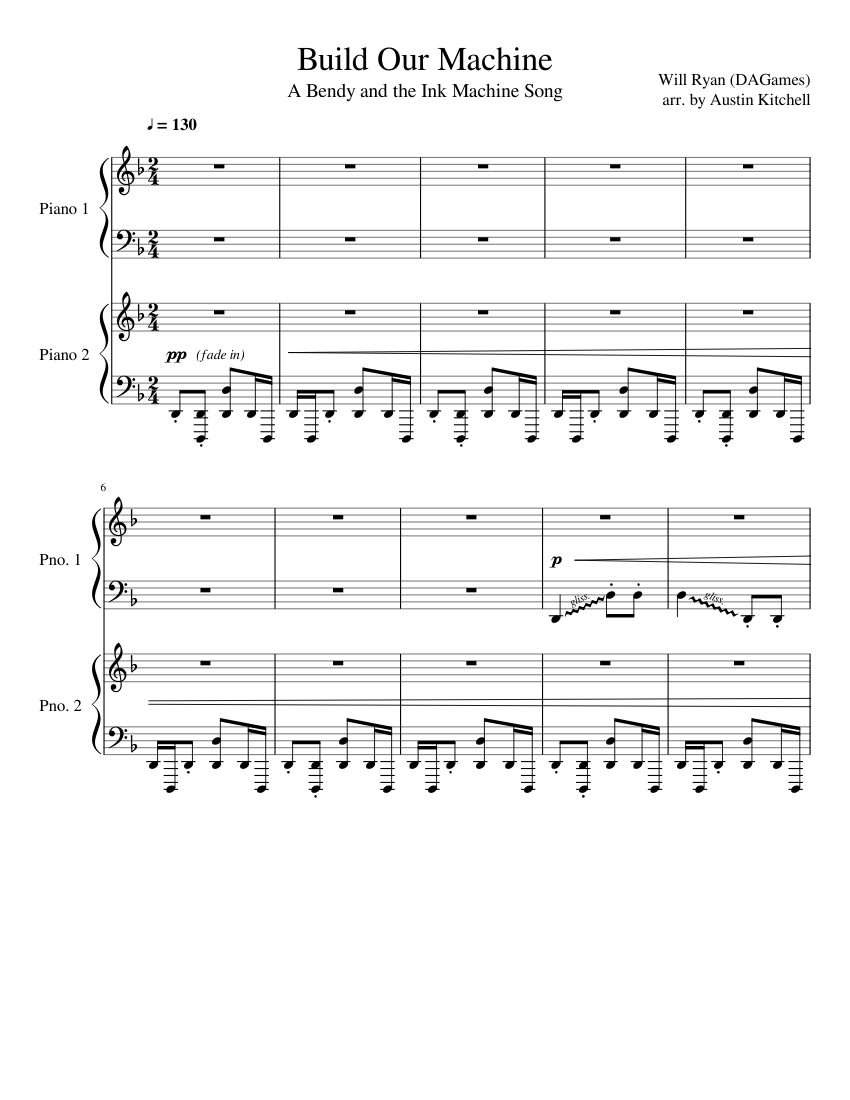 Build Our Machine (Piano Duet) Sheet Music for Piano (Piano Duo ...