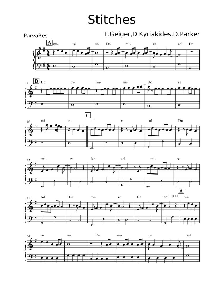 Stitches – Shawn Mendes Sheet music for Piano (Solo) Easy | Musescore.com
