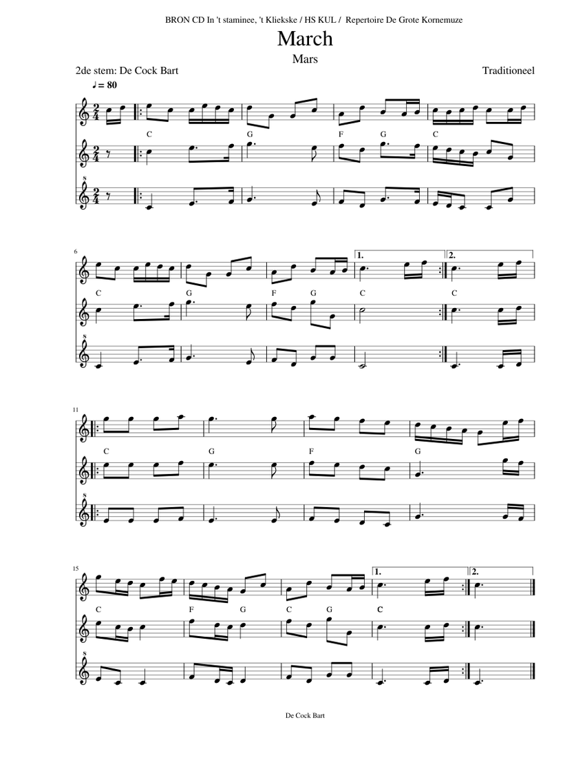 March Sheet music for Flute, Recorder (Mixed Trio) | Musescore.com
