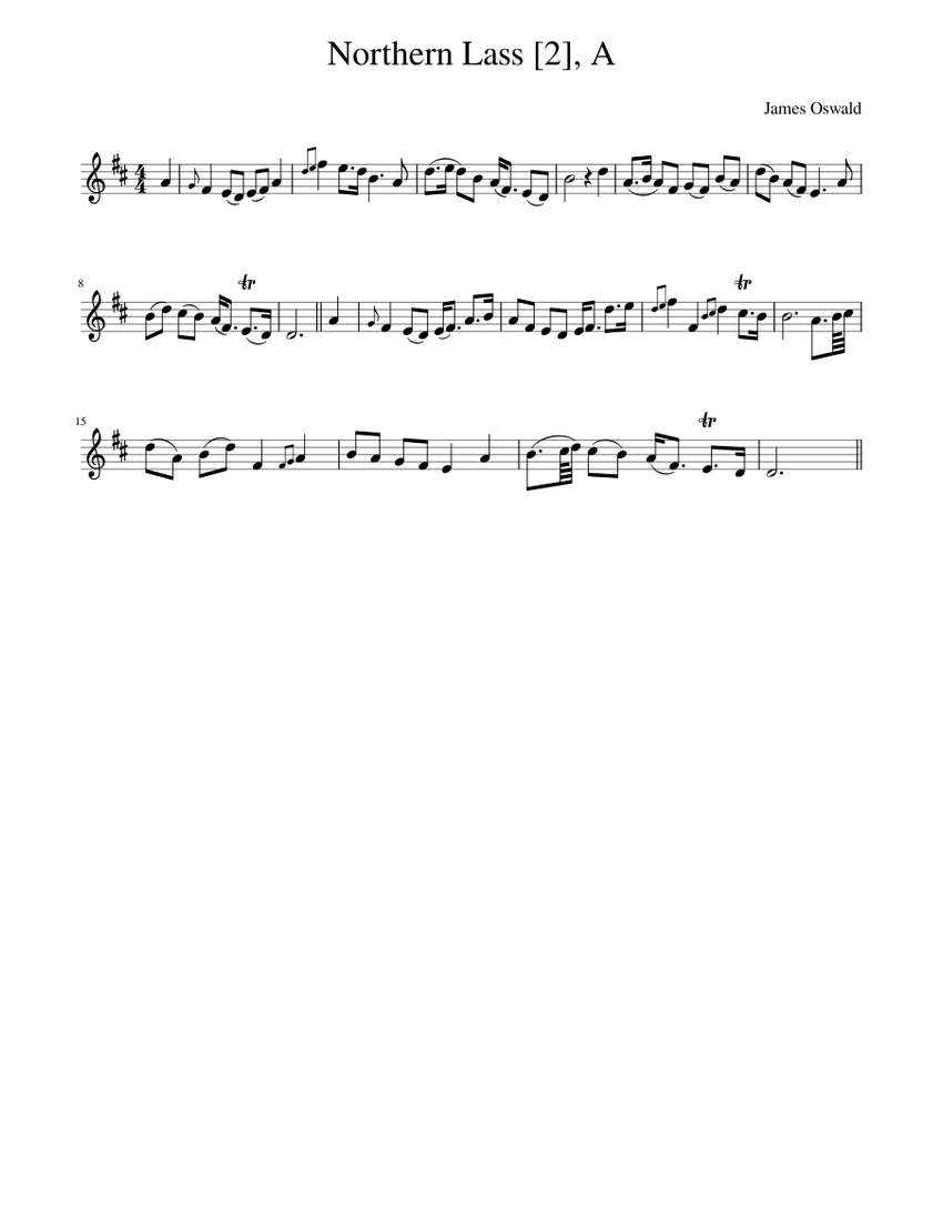 James Oswald - Northern Lass [2], A Sheet music for Piano (Solo) Easy ...