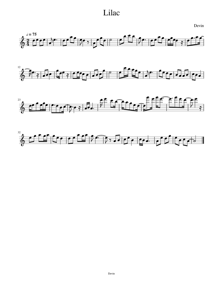 Lilac Sheet music for Woodwinds (other) (Solo) | Musescore.com