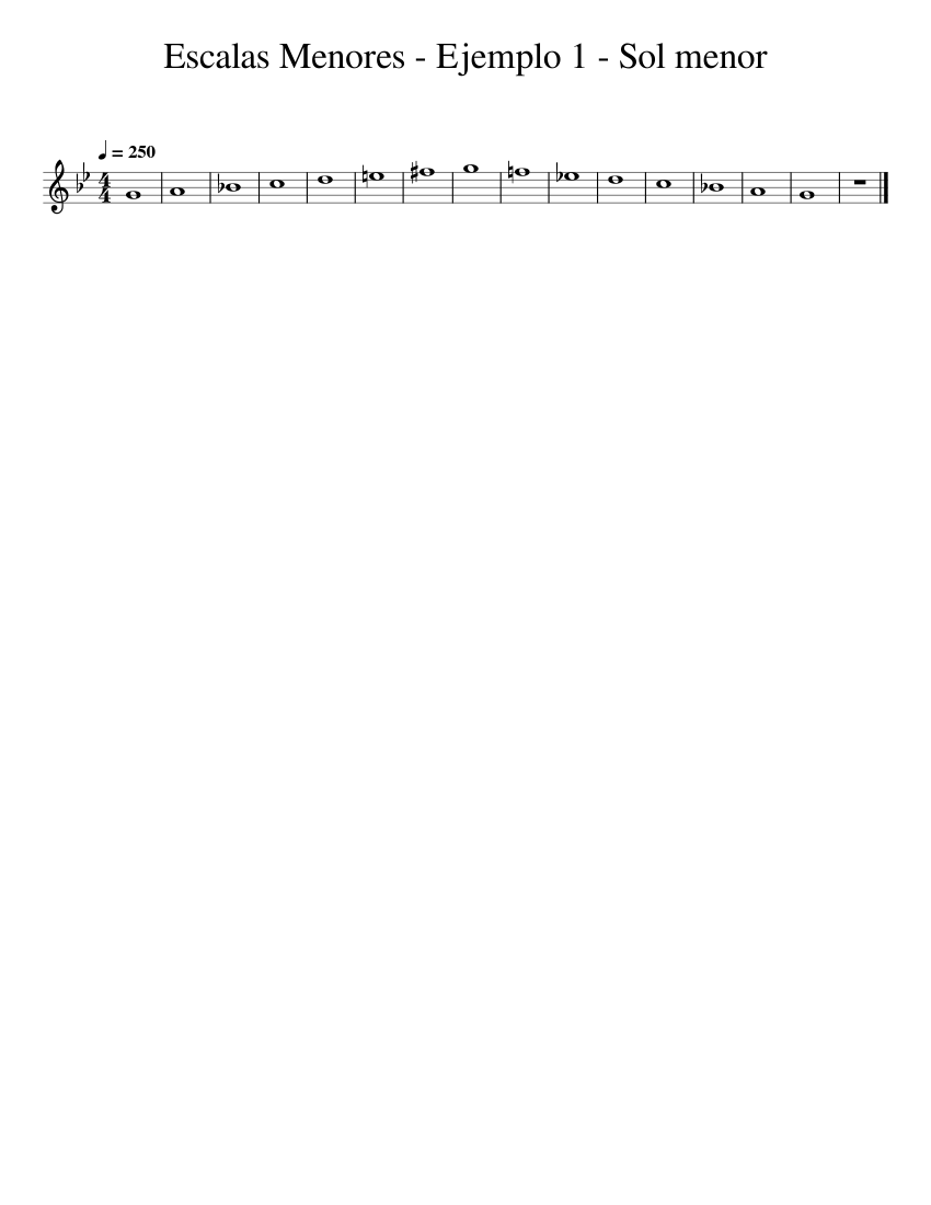 Escalas Menores - Ejemplo - Sol menor Sheet music for Piano (Solo) Easy | Musescore.com