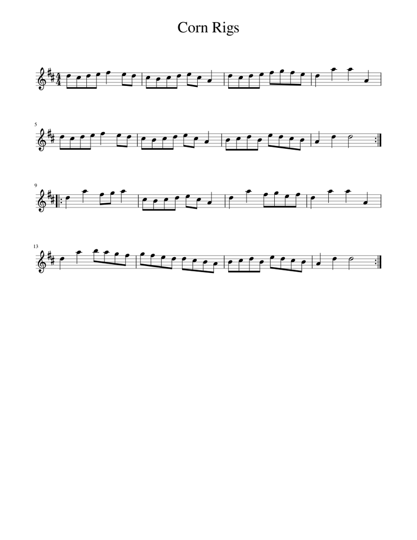 Corn Rigs Sheet music for Flute (Solo) | Musescore.com