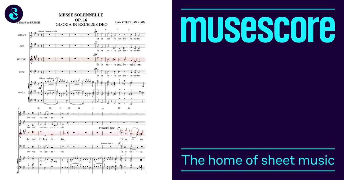 Messe Solennelle En Ut Mineur , 2 Gloria (Tenore 1 voice) - Louis ...