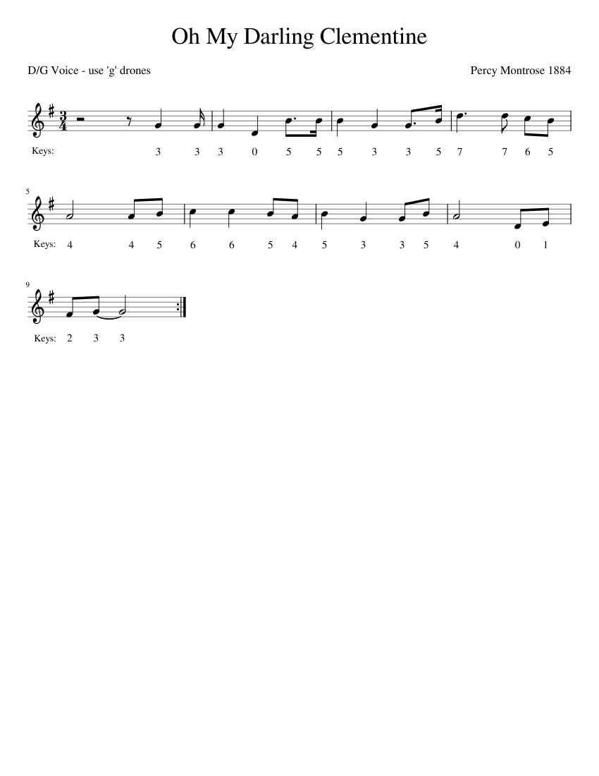 Oh My Darling Clementine Sheet music for Piano (Solo) Easy | Musescore.com