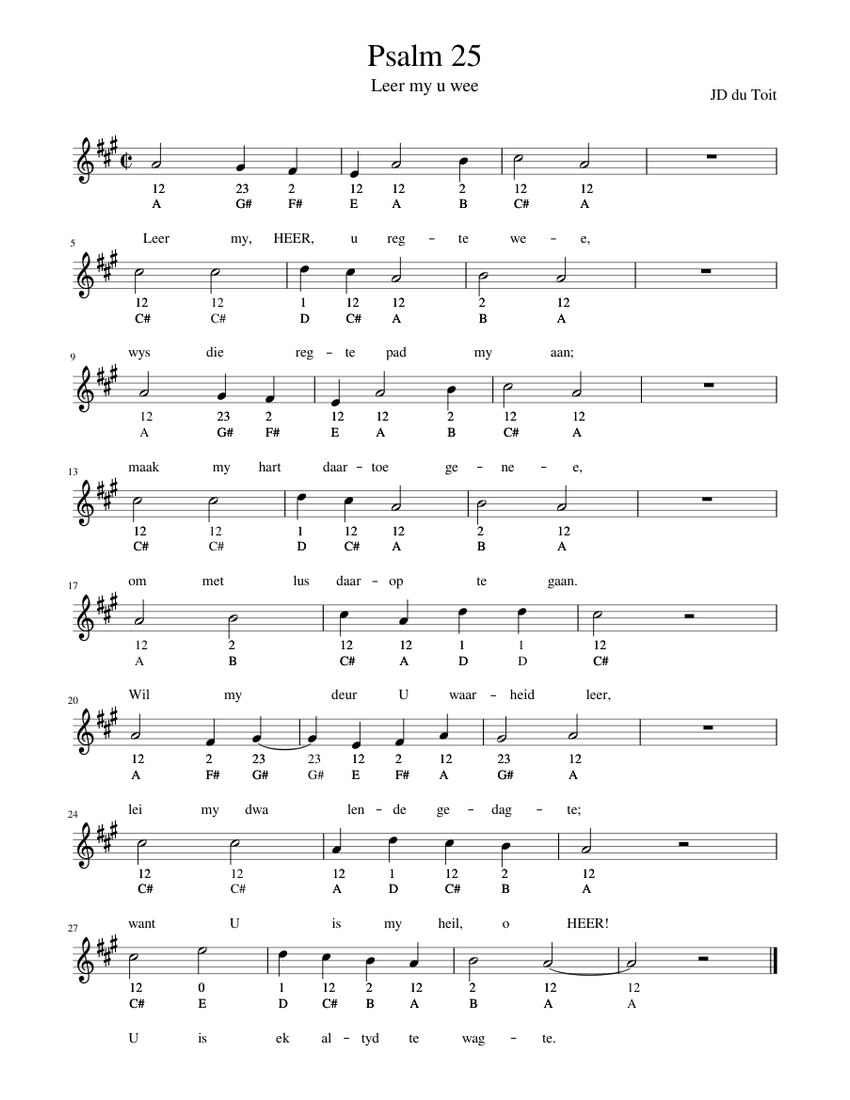 Psalm 25 Sheet music for Trumpet in b-flat (Solo) | Musescore.com