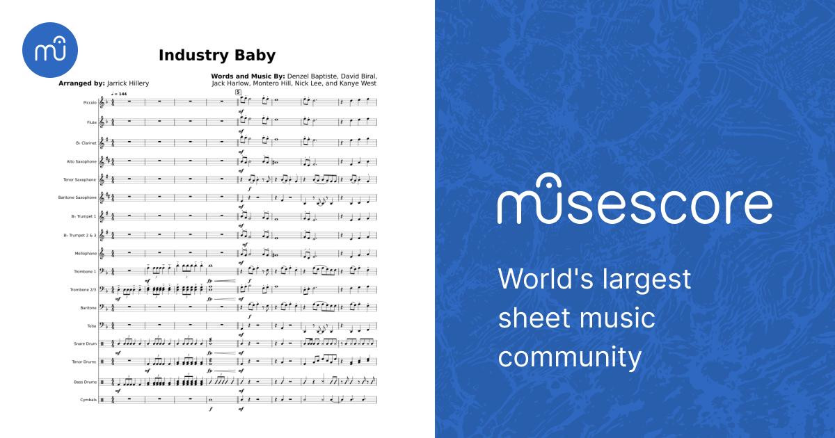 Industry Baby – Lil Nas X Sheet Music for Trombone, Tuba, Flute, Oboe ...
