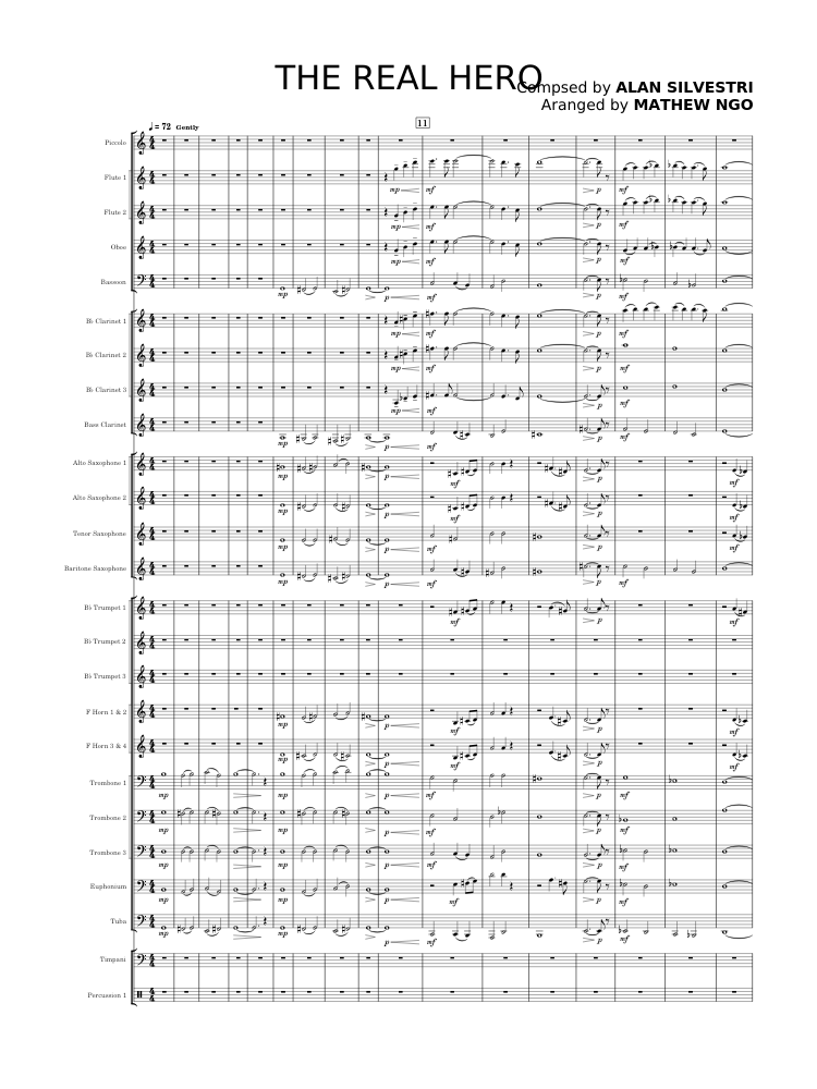 The Real Hero – Alan Silvestri THE REAL HERO Sheet music for Trombone ...