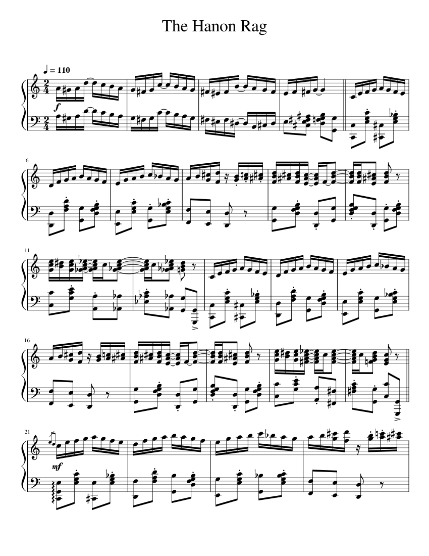 The Hanon Rag Sheet music for Piano (Solo) | Musescore.com