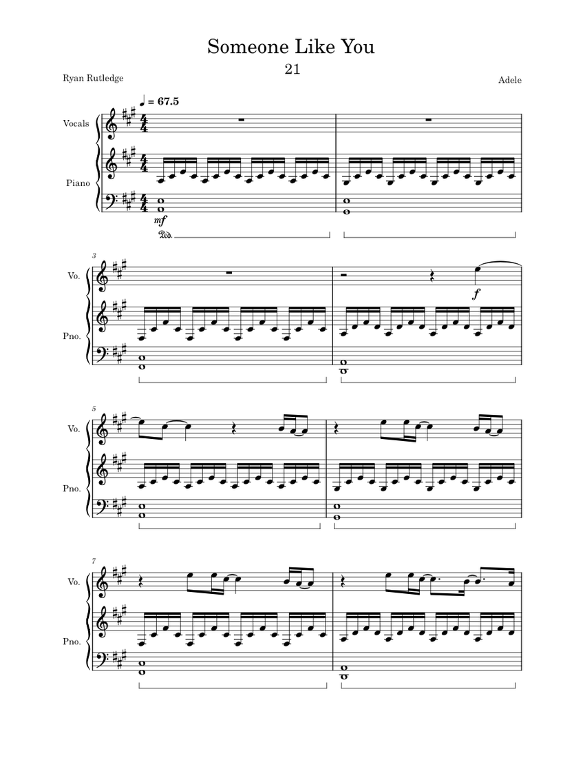 Someone like you – Adele Someone Like You - Adele Sheet music for Piano ...