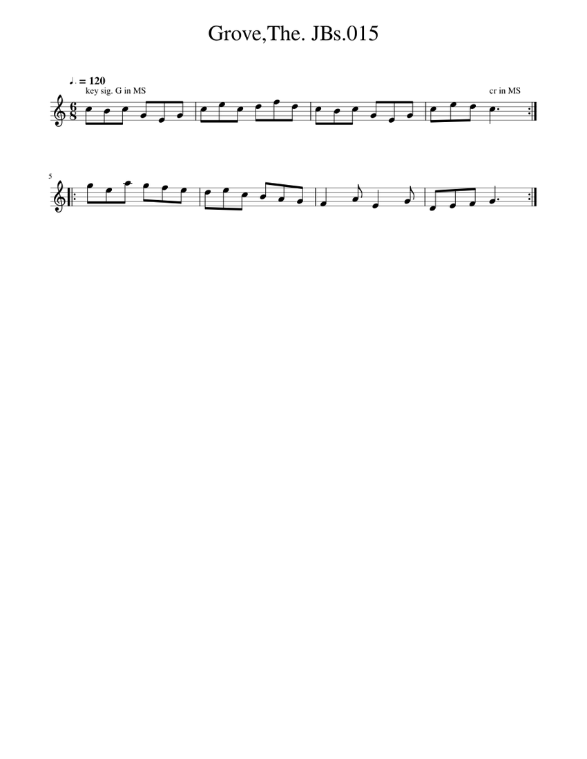 Grove,The. JBs.015 Sheet music for Piano (Solo) Easy | Musescore.com