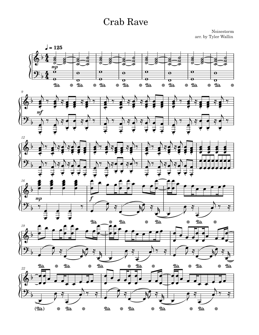Crab Rave by Noisestorm Sheet music for Piano (Solo) | Musescore.com
