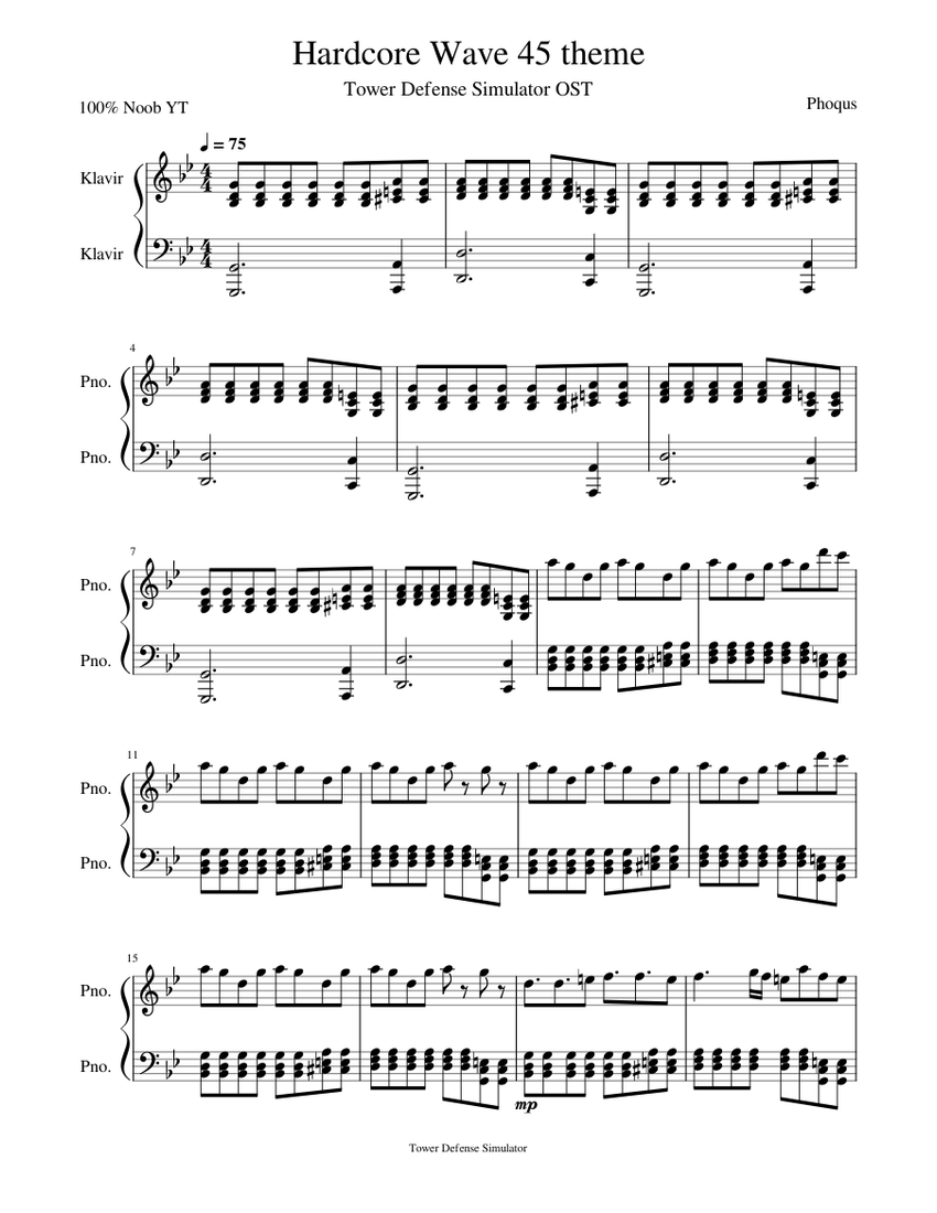 Hardcore Wave 45 theme Sheet Music for Piano (Piano Duo) | MuseScore.com