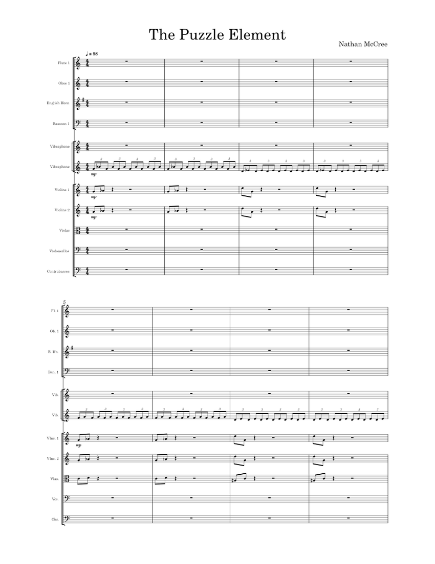 Puzzle_Element Sheet music for Flute, Oboe, Bassoon, Vibraphone & more ...