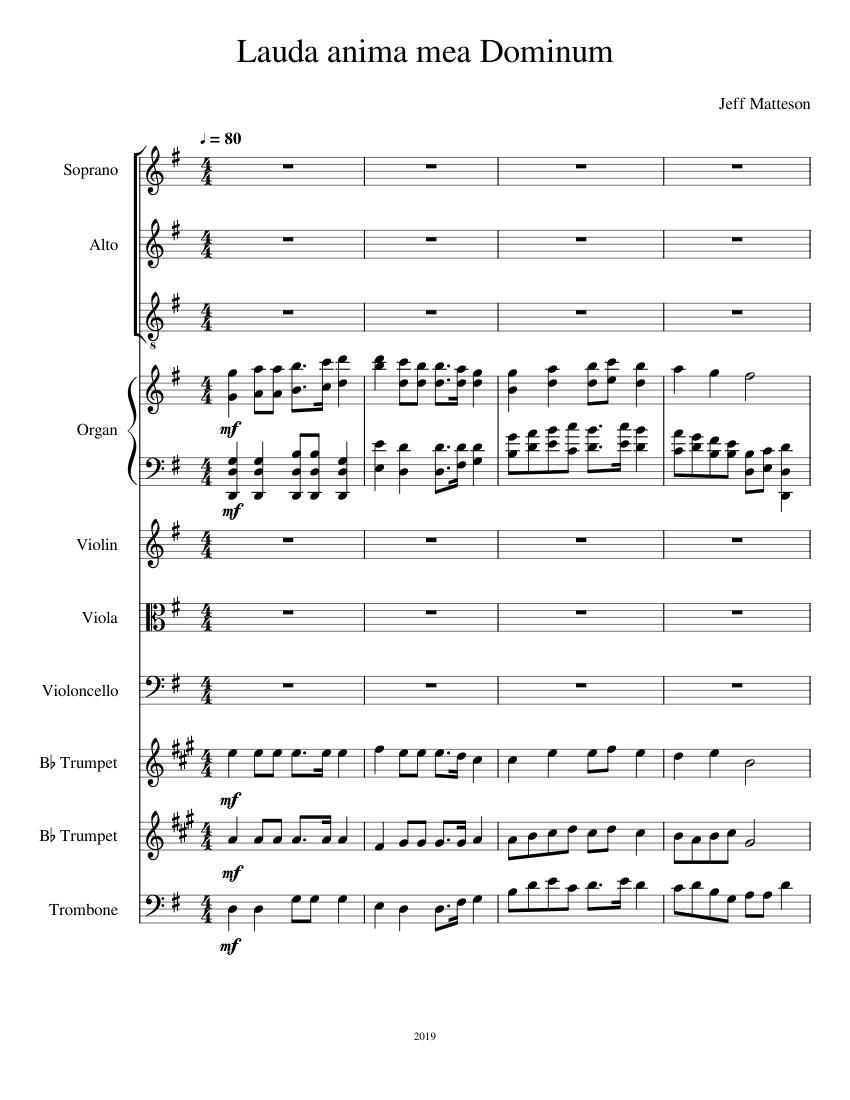 Lauda Anima Mea Dominum Sheet music for Trombone, Soprano, Alto, Tenor ...