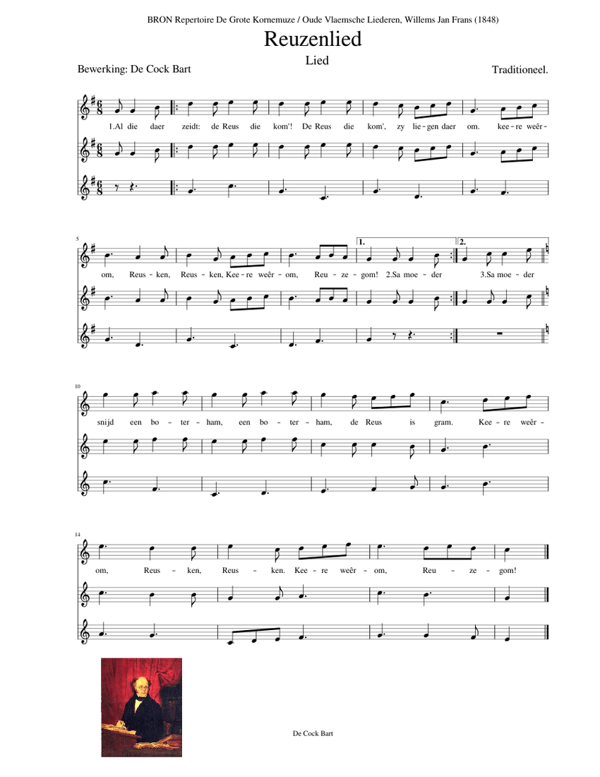 Reuzenlied Sheet music for Flute, Oboe (Mixed Trio) | Musescore.com