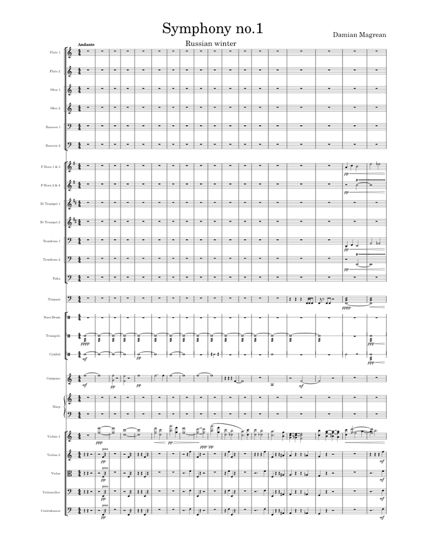 Symphony no.1 mov. 1 Sheet music for Trombone, Tuba, Flute, Oboe & more ...