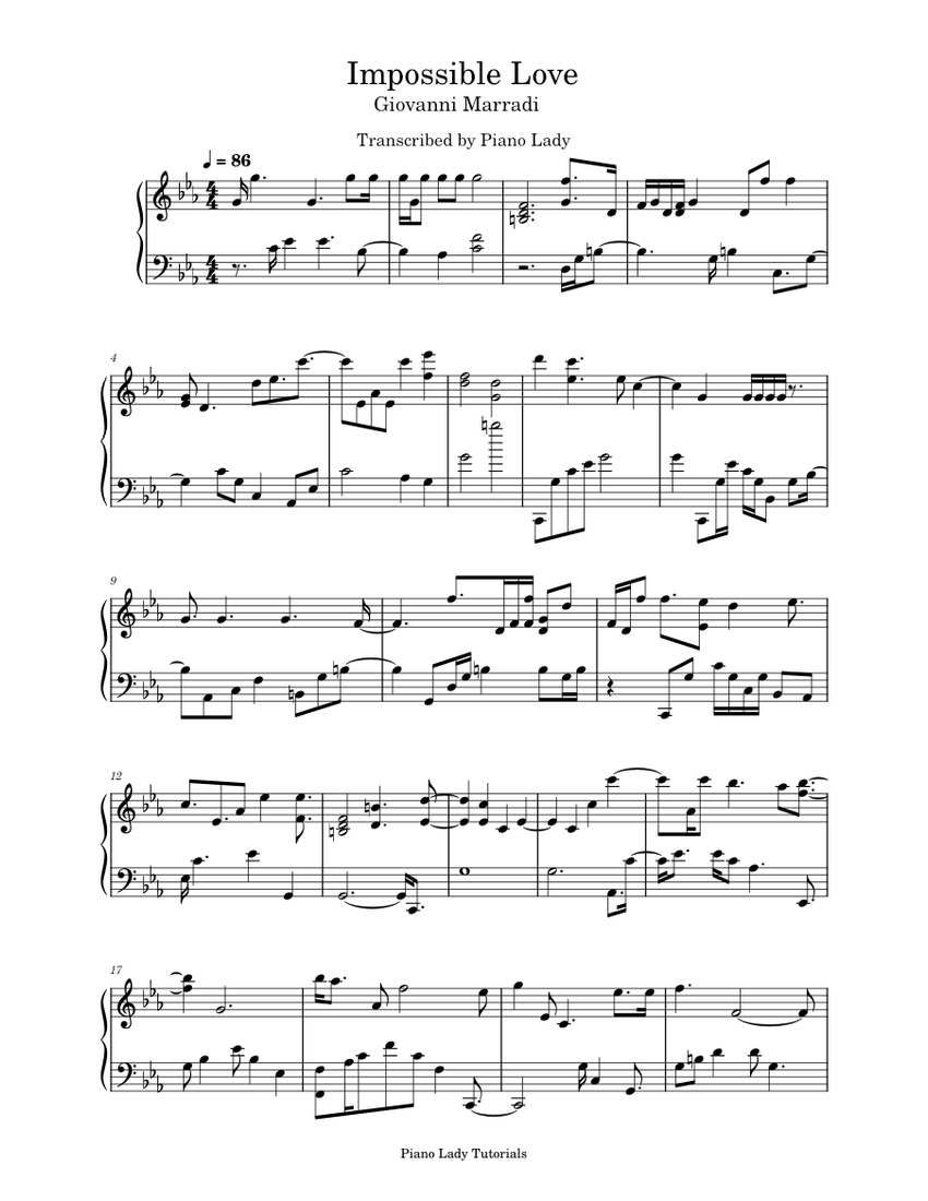 Impossible Love Sheet music for Piano (Solo) | Musescore.com