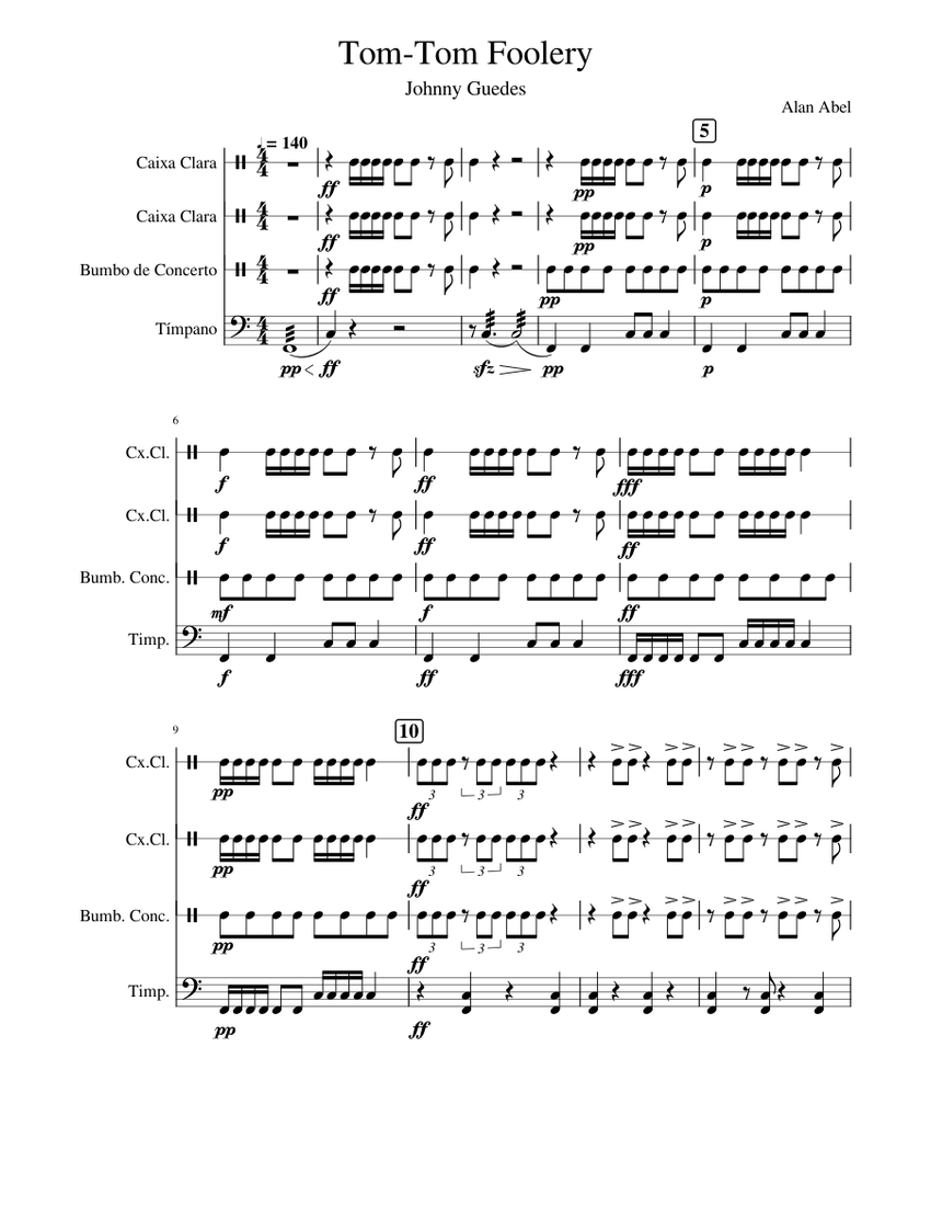 Tom-Tom Foolery Sheet music for Timpani, Snare drum, Bass drum ...