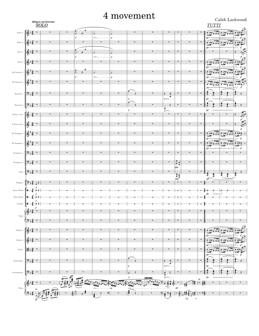 4 movement Sheet music for Piano, Trombone, Tuba, Flute & more ...
