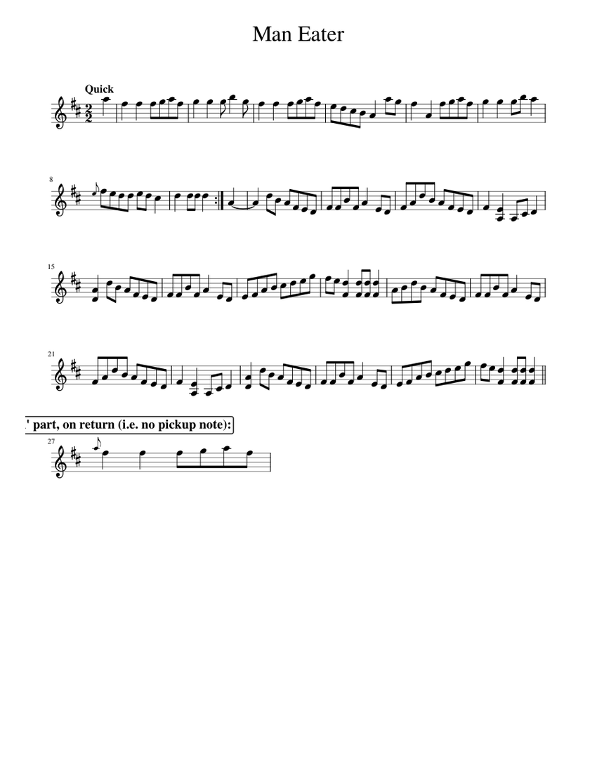 Man Eater Sheet music for Piano (Solo) Easy | Musescore.com