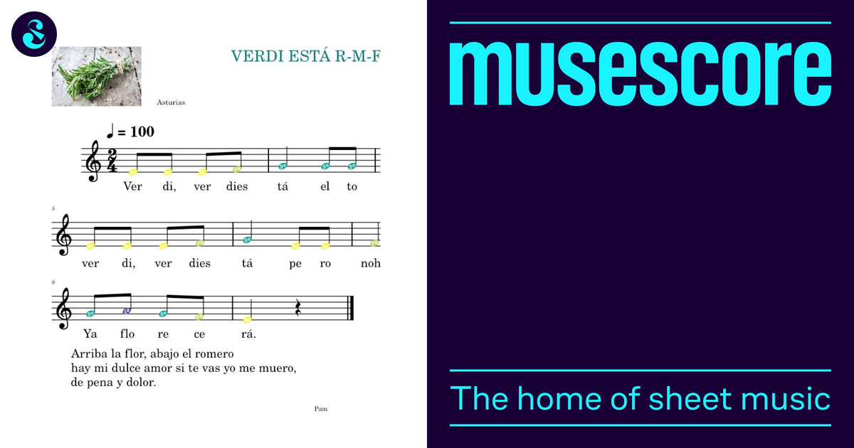 VERDI ESTÁ R-M-F-S-L – palomabs Sheet music for Piano (Solo) Easy ...