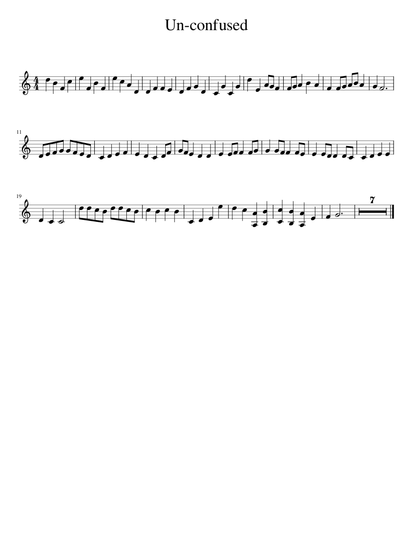 Un-confused Sheet music for Piano (Solo) | Musescore.com