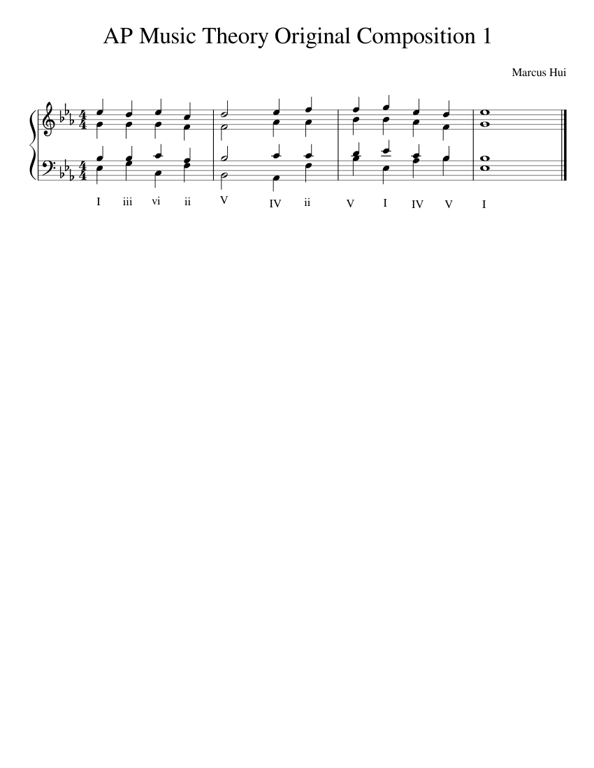 AP Music Theory Original Composition 1 Sheet Music For Piano Solo ap-music-theory-original-composition-1-sheet-music-for-piano-solo