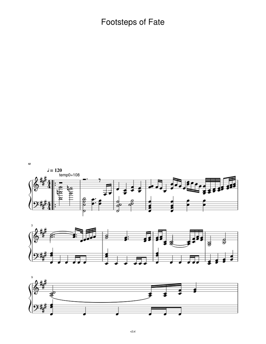 Footsteps of Fate Sheet music for Piano (Solo) | Musescore.com