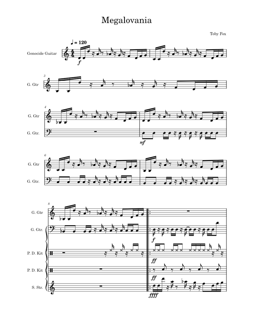 Megalovania – Toby Fox from Undertale w/ SoundFont Sheet Music for Piano (Mixed Ensemble ...