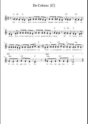 De Colores Guitar Chords