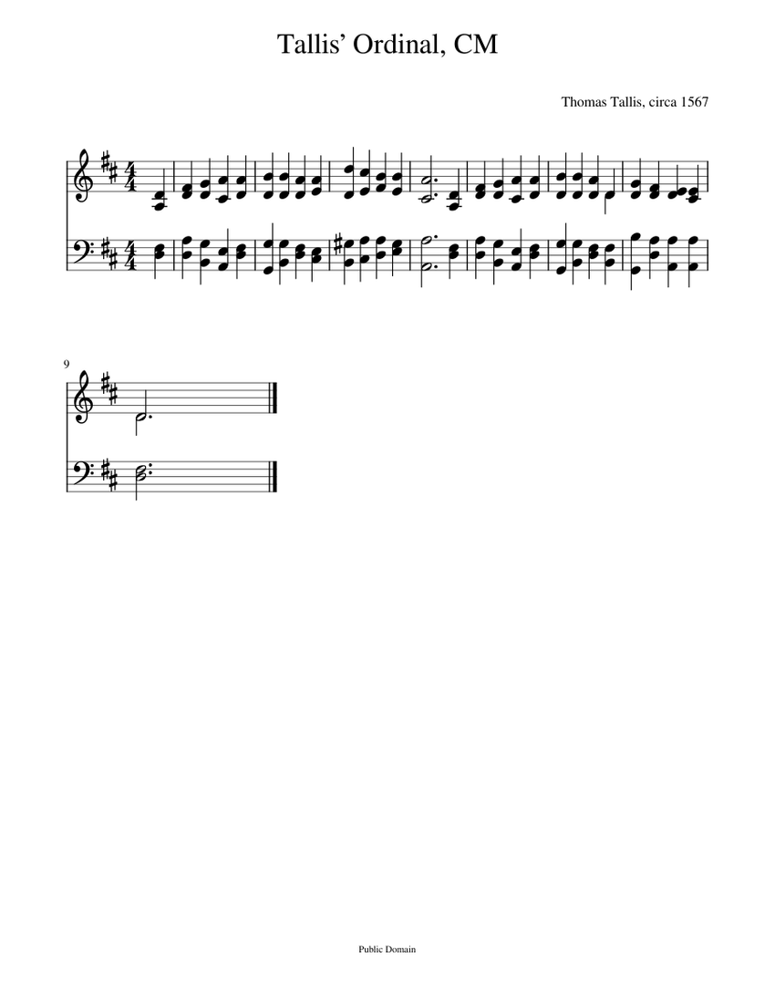 Tallis' Ordinal - Thomas Tallis Sheet music for Piano (Piano Duo ...