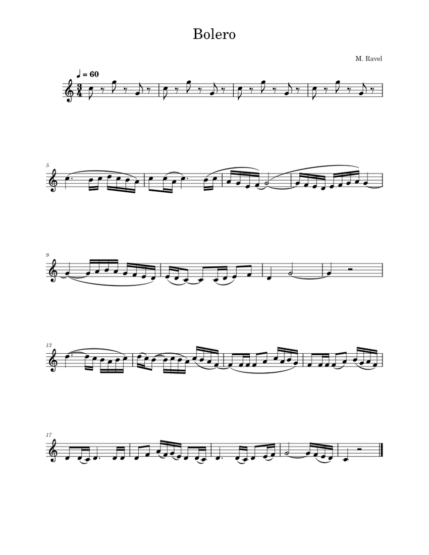 Bolero Sheet Music for Oboe (Solo) | MuseScore.com