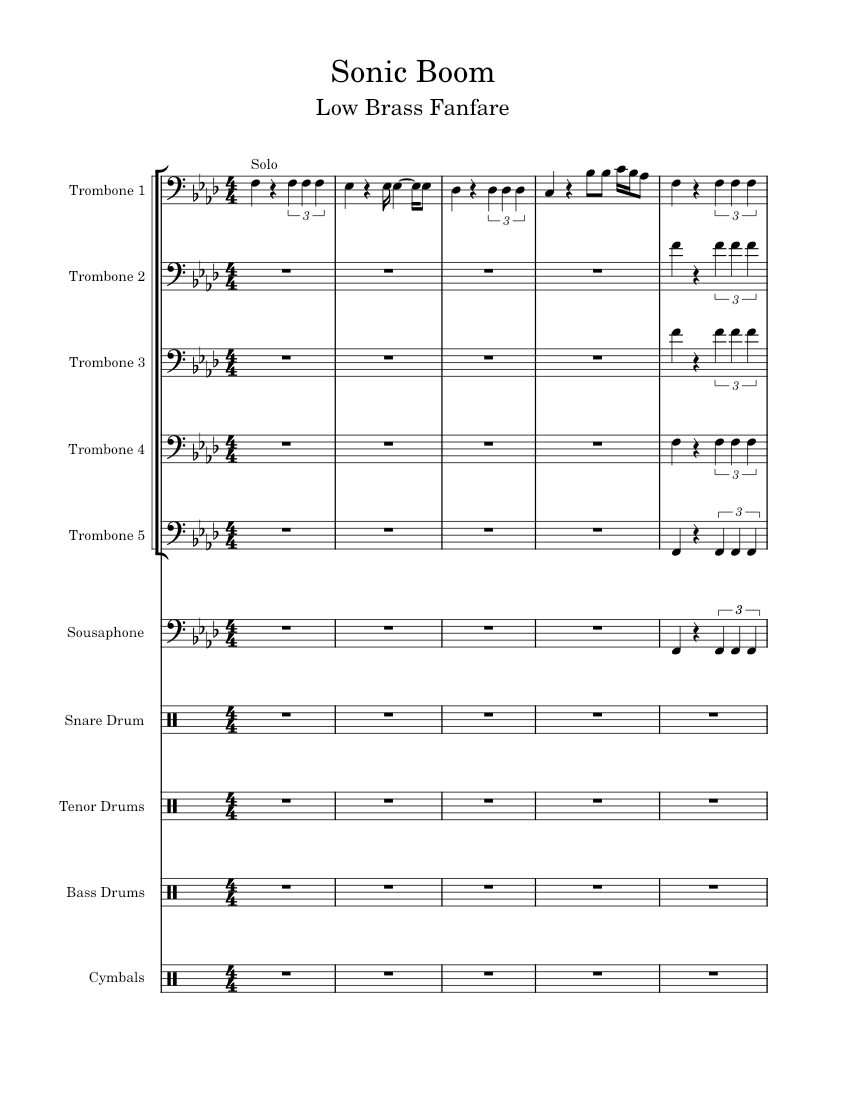 Snake Pit – Sonic Boom Sonic_Boom Sheet music for Trombone, Snare drum ...