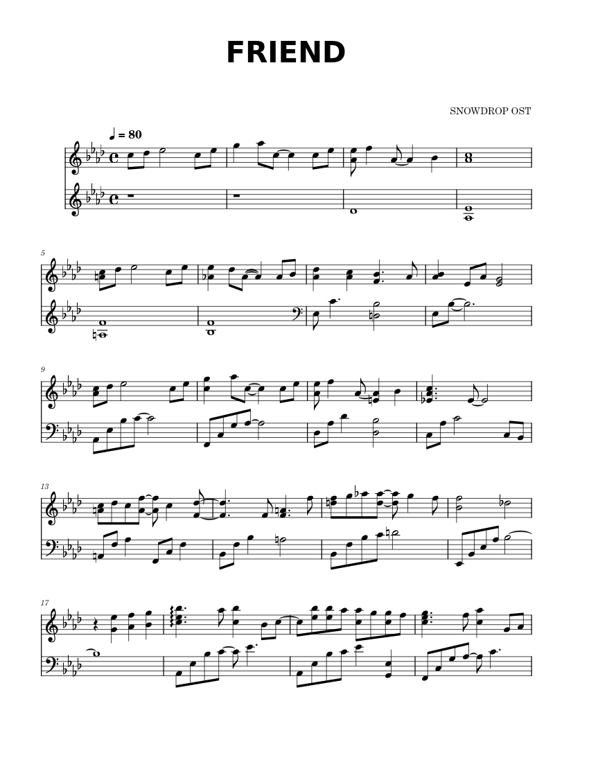 FRIEND Sheet music for Piano (Solo) | Musescore.com