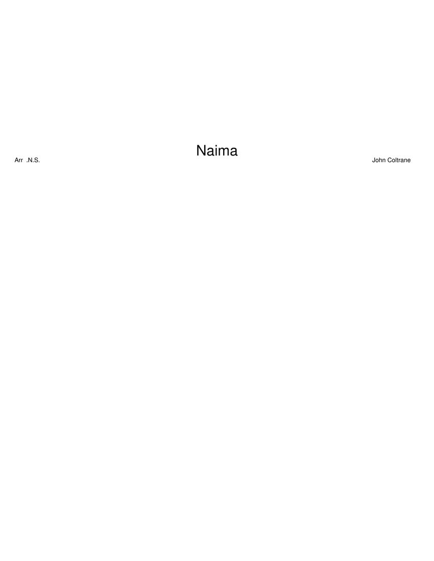 Naima Sheet music for Piano, Trombone, Saxophone alto, Saxophone tenor ...