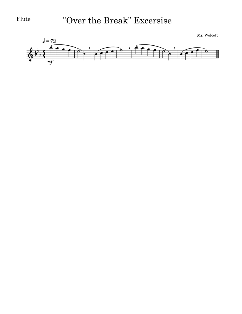 Over the Break Excersise-Flute Sheet music for Flute (Concert Band ...