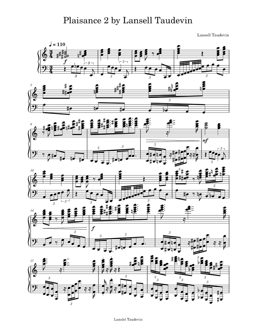 Plaisance_2_by_Lansell_Taudevin Sheet music for Piano (Solo ...