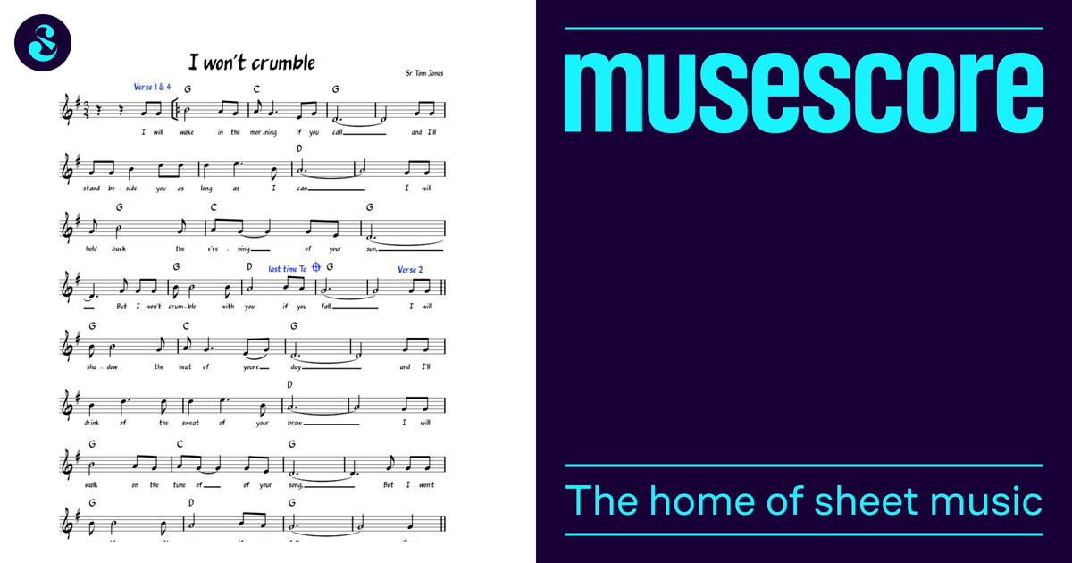 I won't be crumble Sheet Music with Chords for Piano (Solo) easy ...