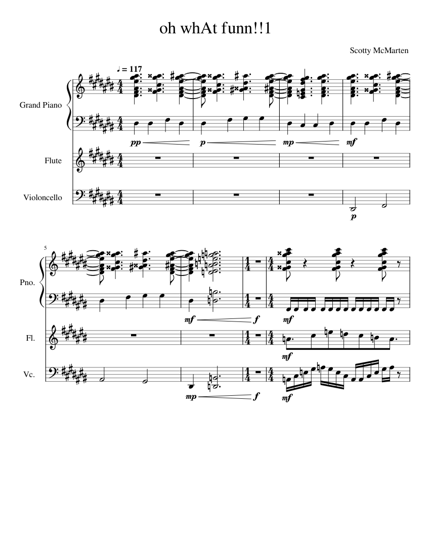Impossible Sheet music for Piano, Flute, Cello (Mixed Trio) | Musescore.com