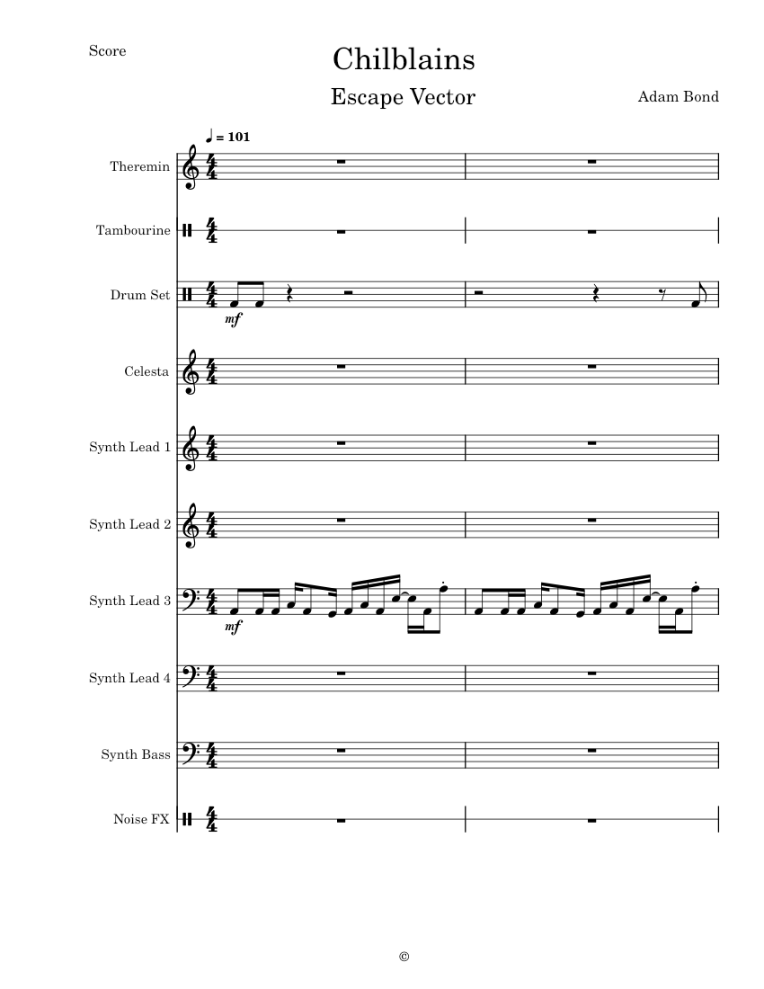 Chilblains (Escape Vector - FunOrb) - Transcribed Score Sheet music for ...