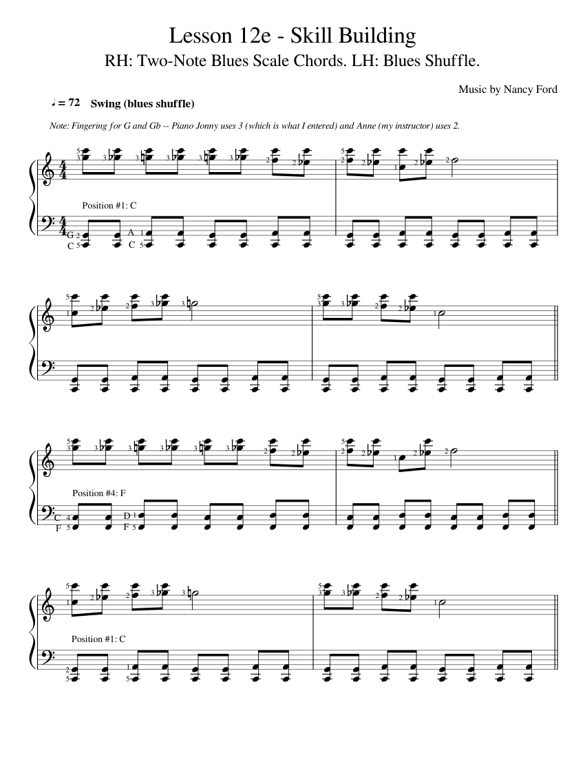 Lesson 12e - Skill Building - RH Flat 7 Two-Note Chords, LH Blues ...