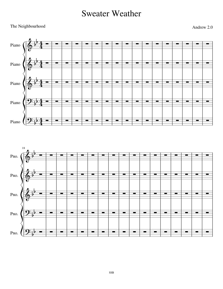 Sweater Weather Sheet music for Piano (Mixed Quintet) | Musescore.com