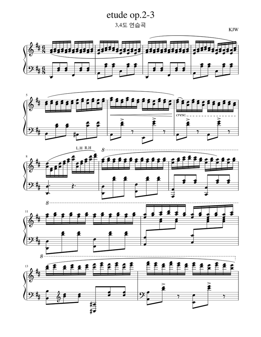 etude op2-3 Sheet music for Piano (Solo) | Musescore.com