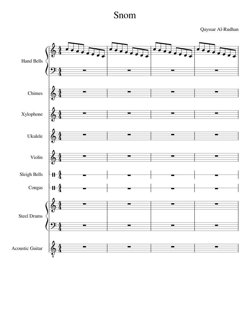 A Song for Snom Sheet music for Violin, Guitar, Xylophone, Ukulele ...