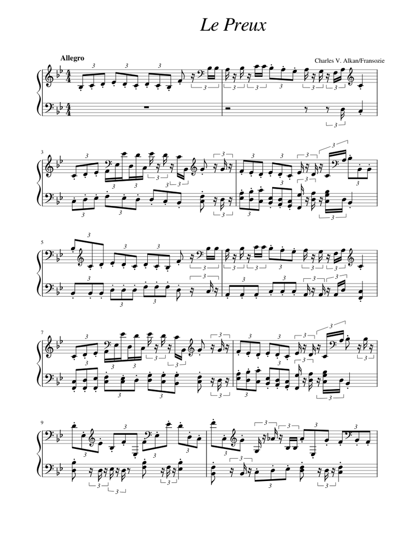 Le Preux Sheet music for Piano (Solo) | Musescore.com