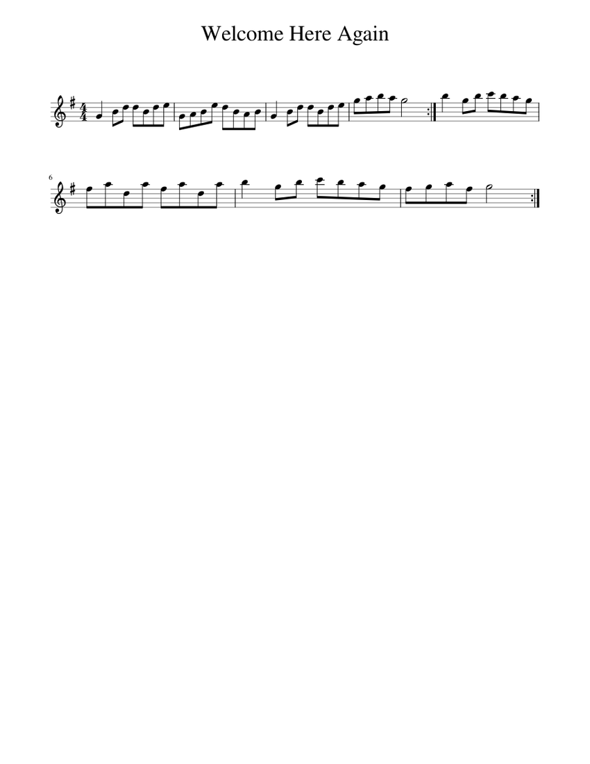 Welcome Here Again Sheet Music For Piano Solo Easy Musescore