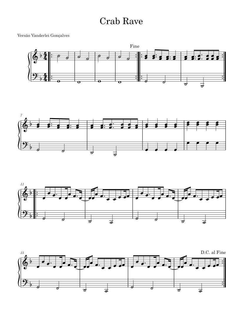 Crab Rave – Noisestorm Crab Rave Sheet music for Piano (Solo) Easy ...