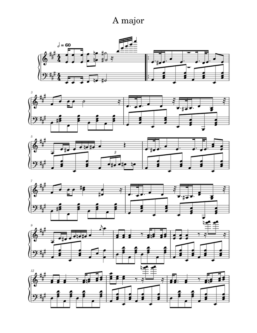 A major Sheet music for Piano (Solo) | Musescore.com